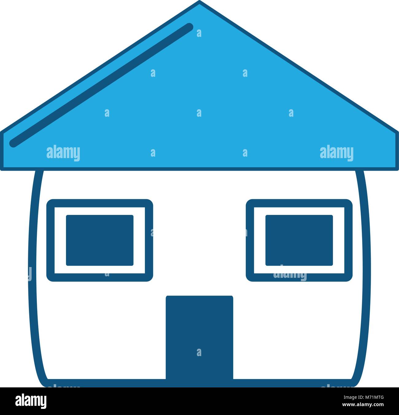 house icon over white background, blue shading design. vector ...
