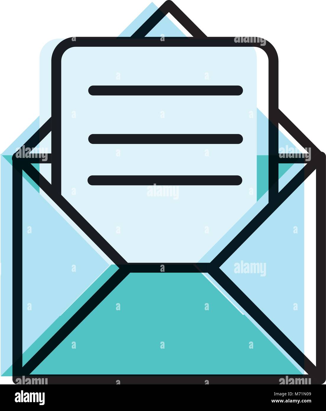 moved color e-mail letter message with document information vector ...
