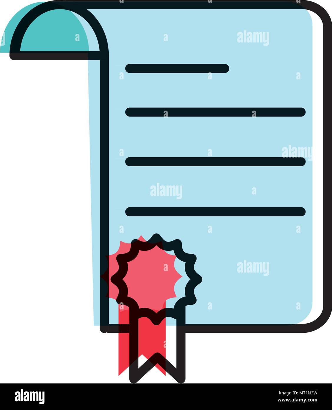 moved color paper business document with medal sign vector illustration ...