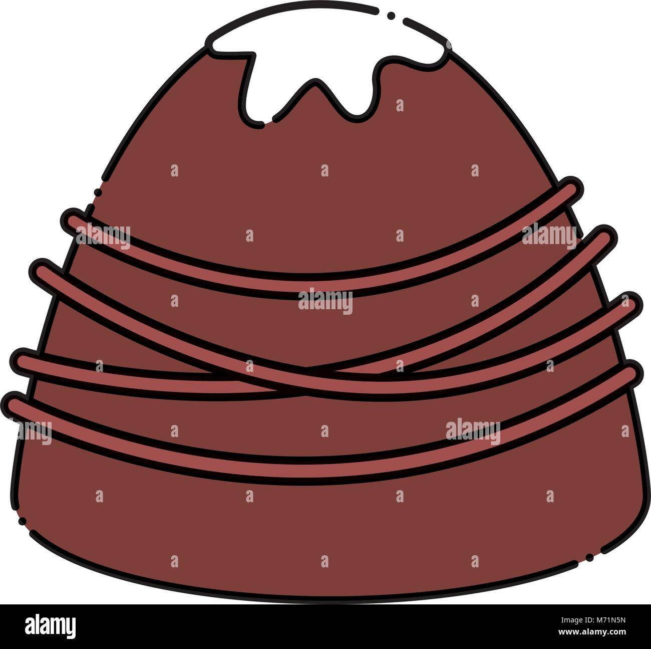 Chocolate truffle icon over white background, colorful design. vector ...