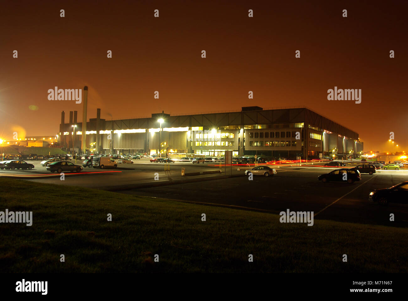 A night shot of the Imperial Brands factory, Nottingham, UK Stock Photo ...