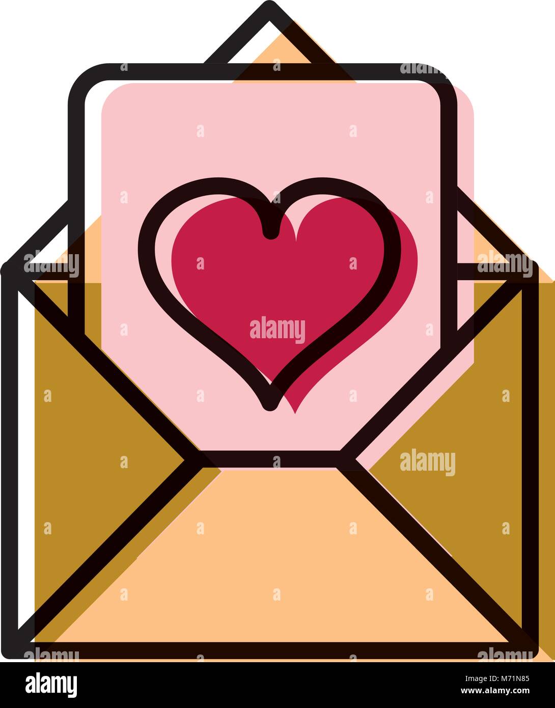 moved color love letter message to passion style vector illustration ...