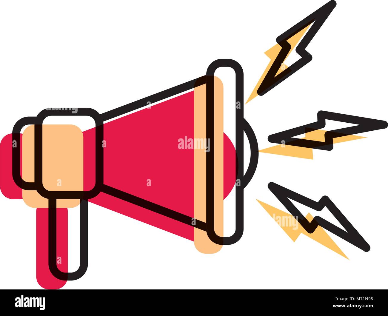 moved color megaphone sound audio message communication vector ...