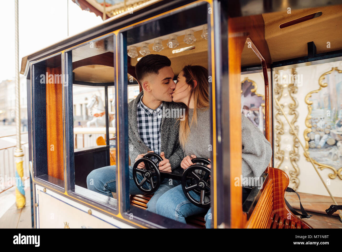 Lovely couple have fun time and smile to each other Stock Photo - Alamy