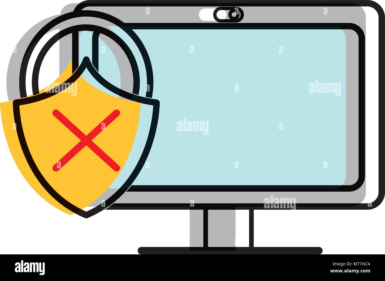 moved color computer technology with padlock bad security vector ...