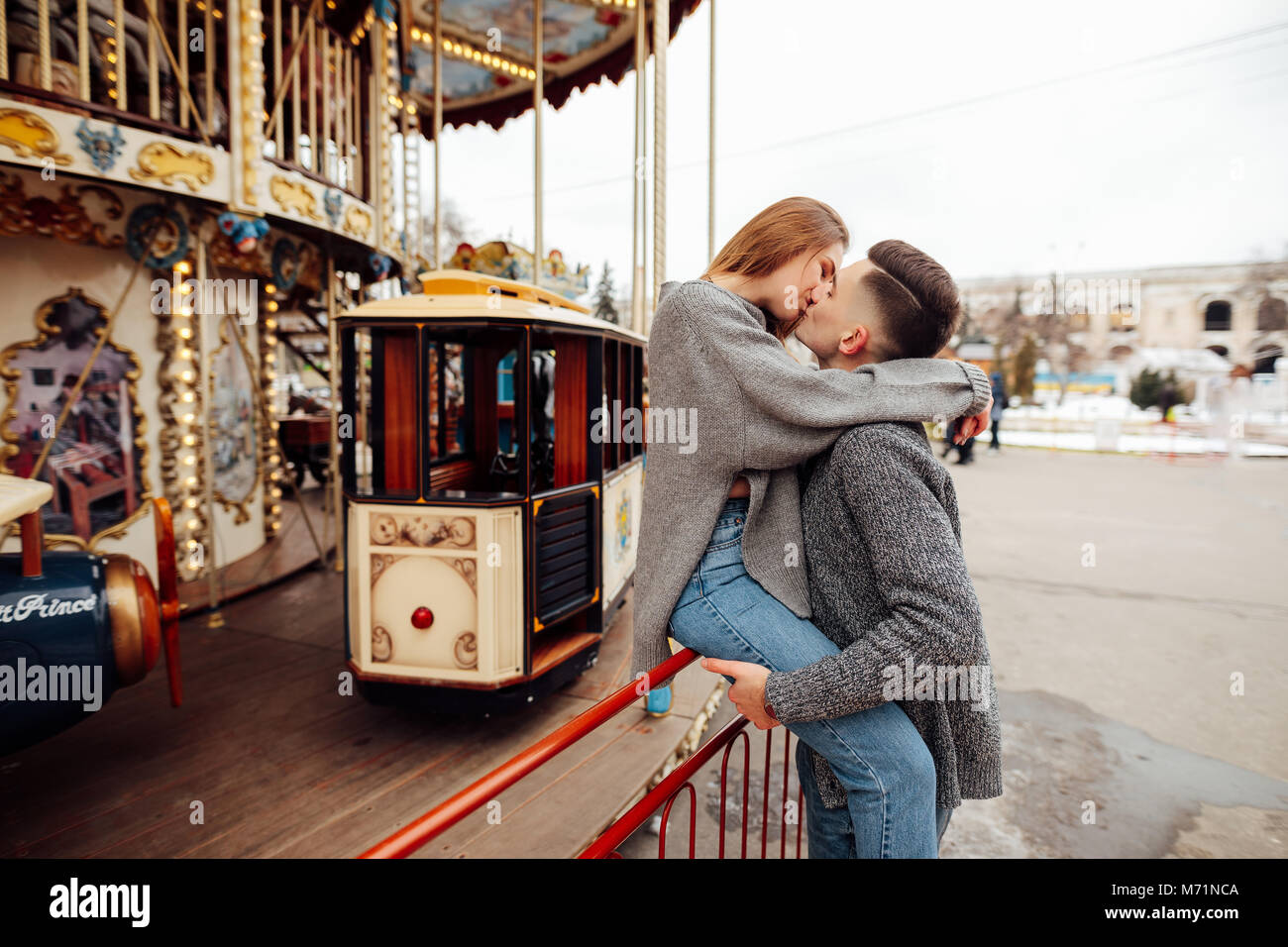 Lovely couple have fun time and smile to each other Stock Photo - Alamy