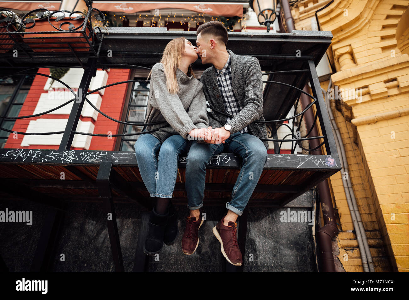 Lovely couple have fun time and smile to each other Stock Photo - Alamy