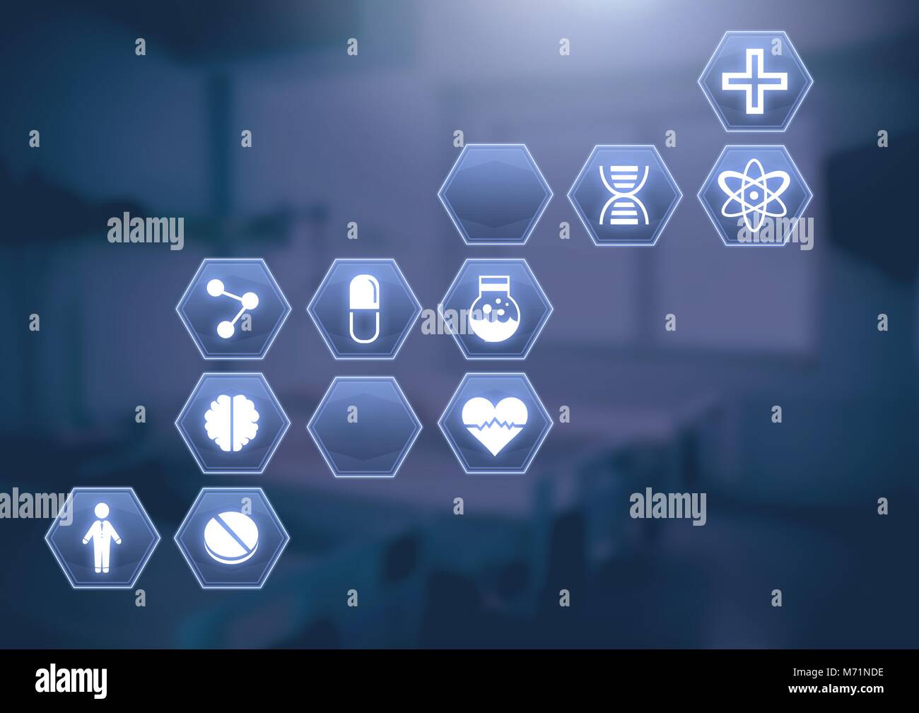 medical interface hexagon icons Stock Photo - Alamy