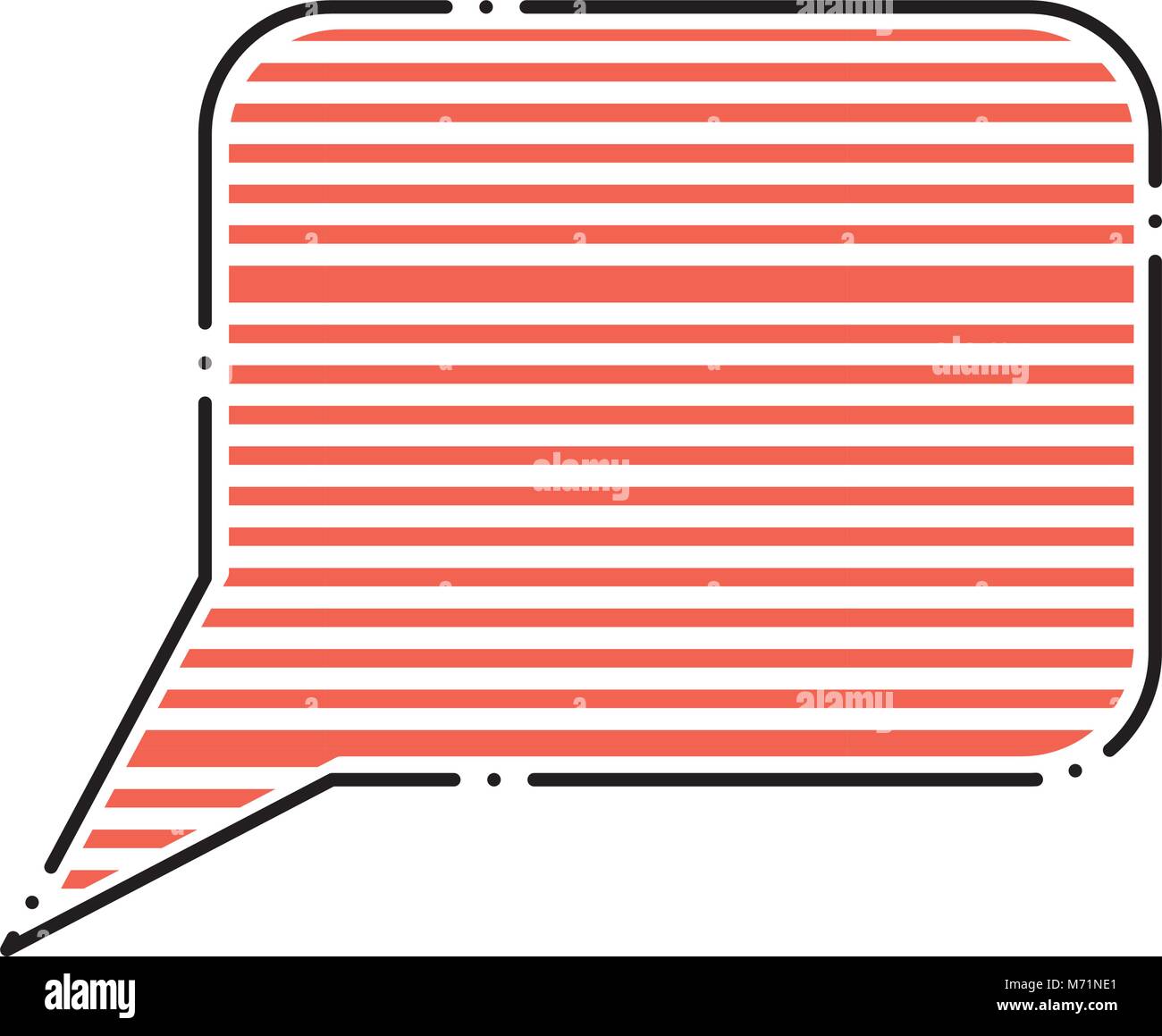 square speech bubble with striped design over white background, vector ...