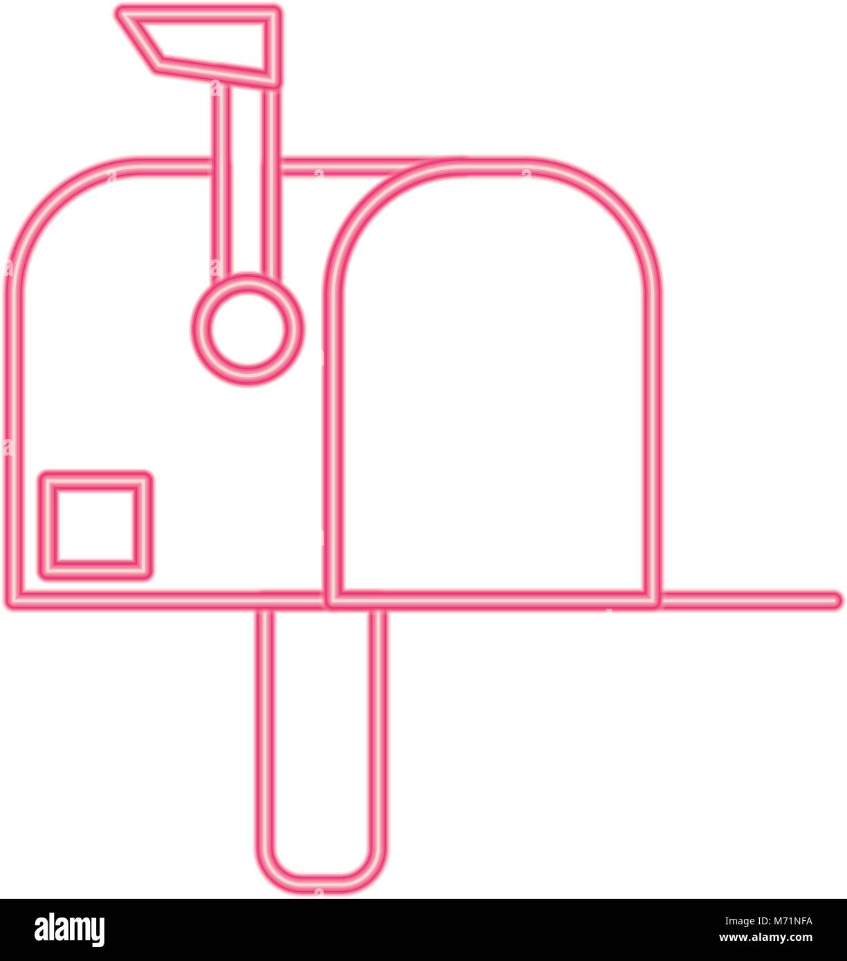 neon line mailbox postage correspondence send message vector ...