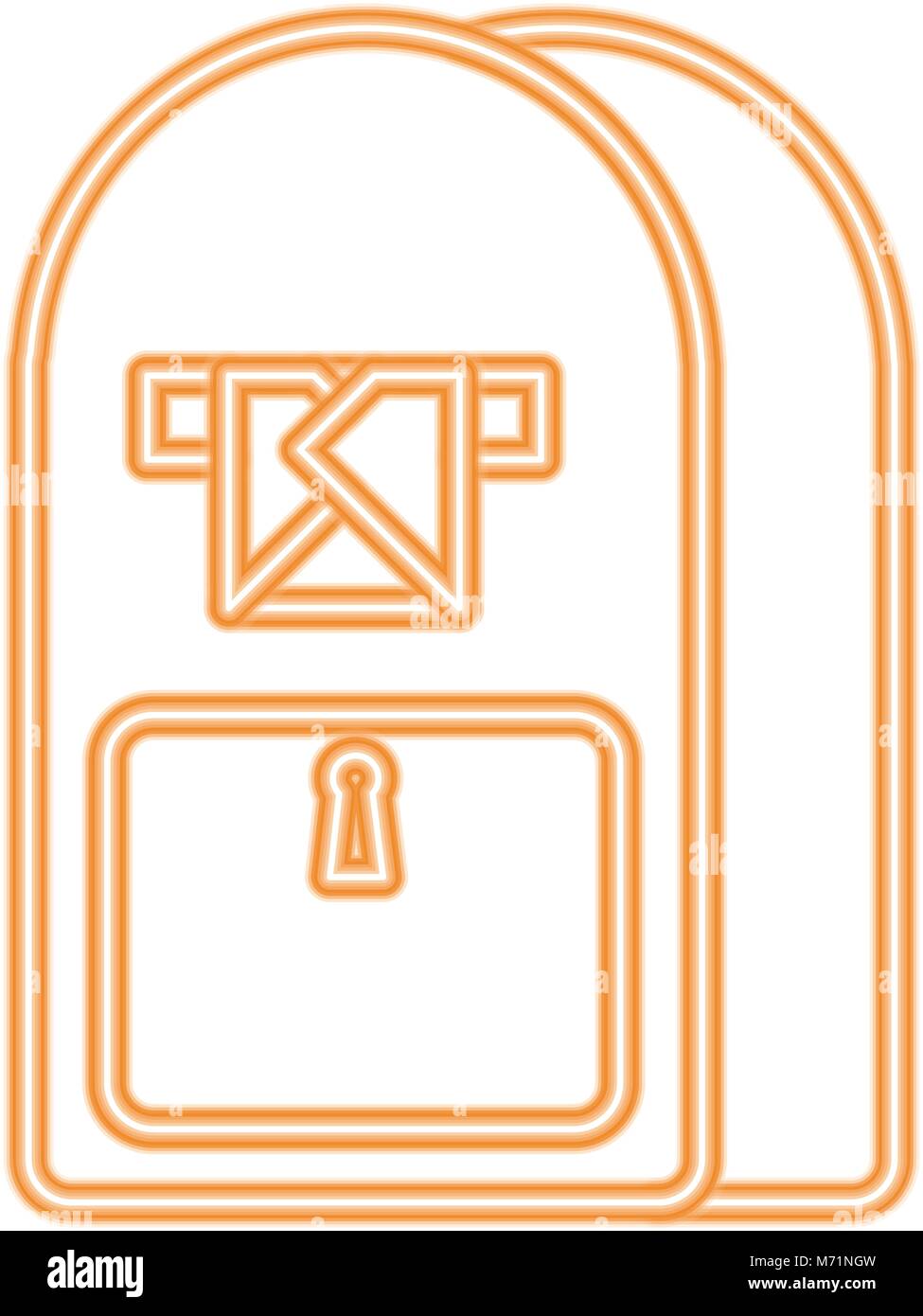 neon line mailbox correspondence message delivery letter vector ...