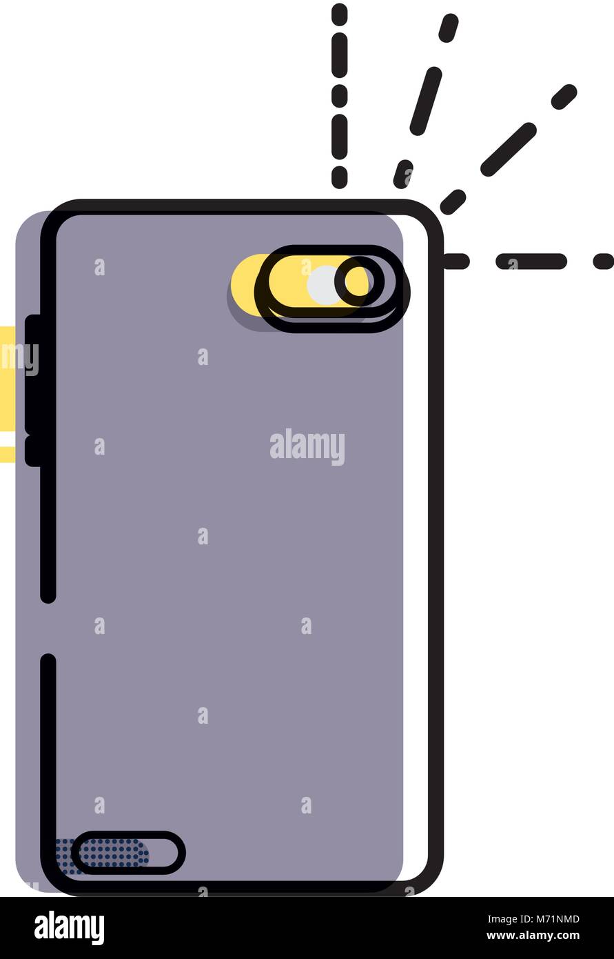 moved color smartphone in rear position to flash picture vector ...