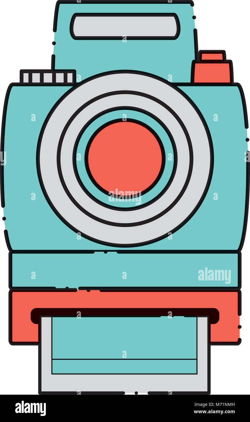 Instant camera icon over white background, colorful design. vector ...