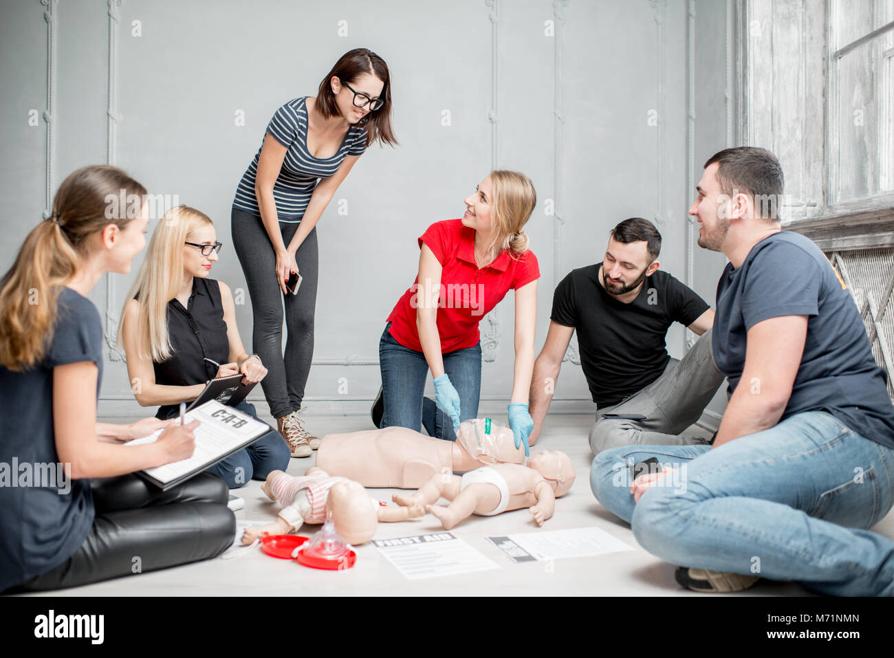 First aid training Stock Photo - Alamy