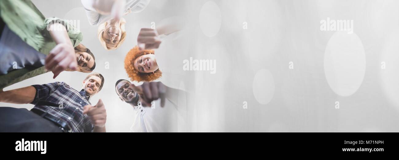 Teamwork transition with people in circle Stock Photo - Alamy