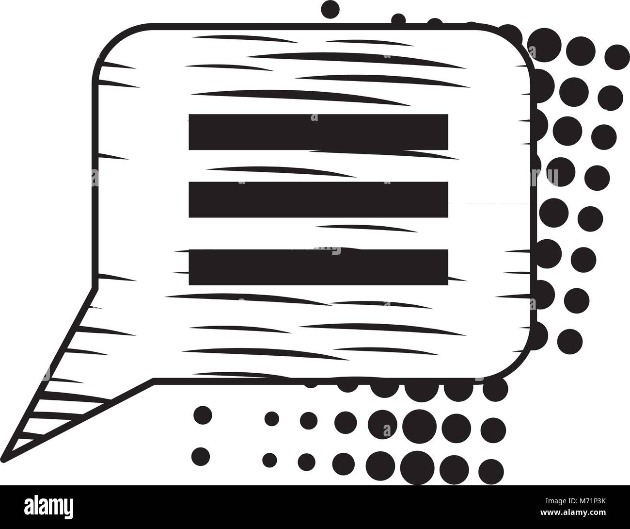 Square Speech Bubble on White Background with Black Dots, vector ...
