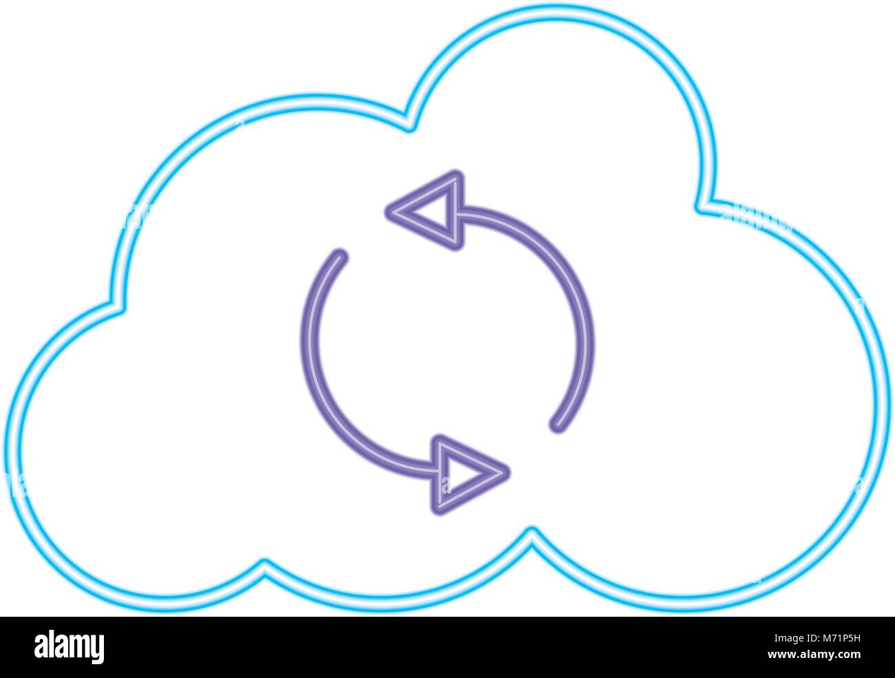 neon line cloud data upload connection server Stock Vector Image & Art ...