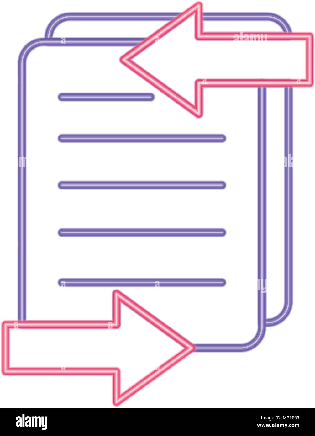 neon line business paper document loading in the office Stock Vector ...