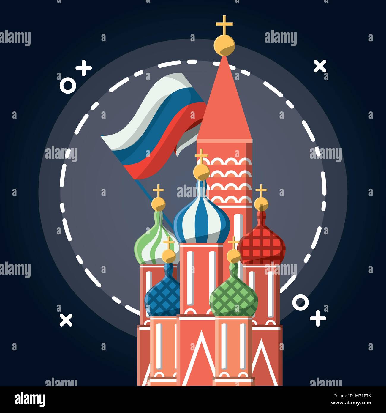 Russia russian flag saint basil Stock Vector Images - Alamy