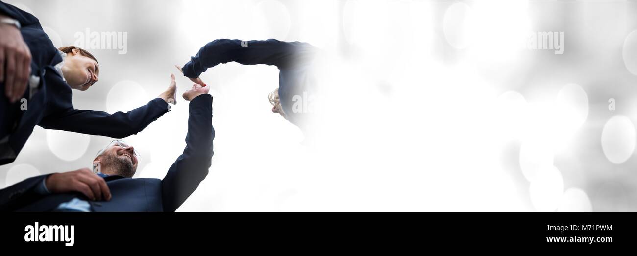 Teamwork transition with business people joining hands Stock Photo - Alamy