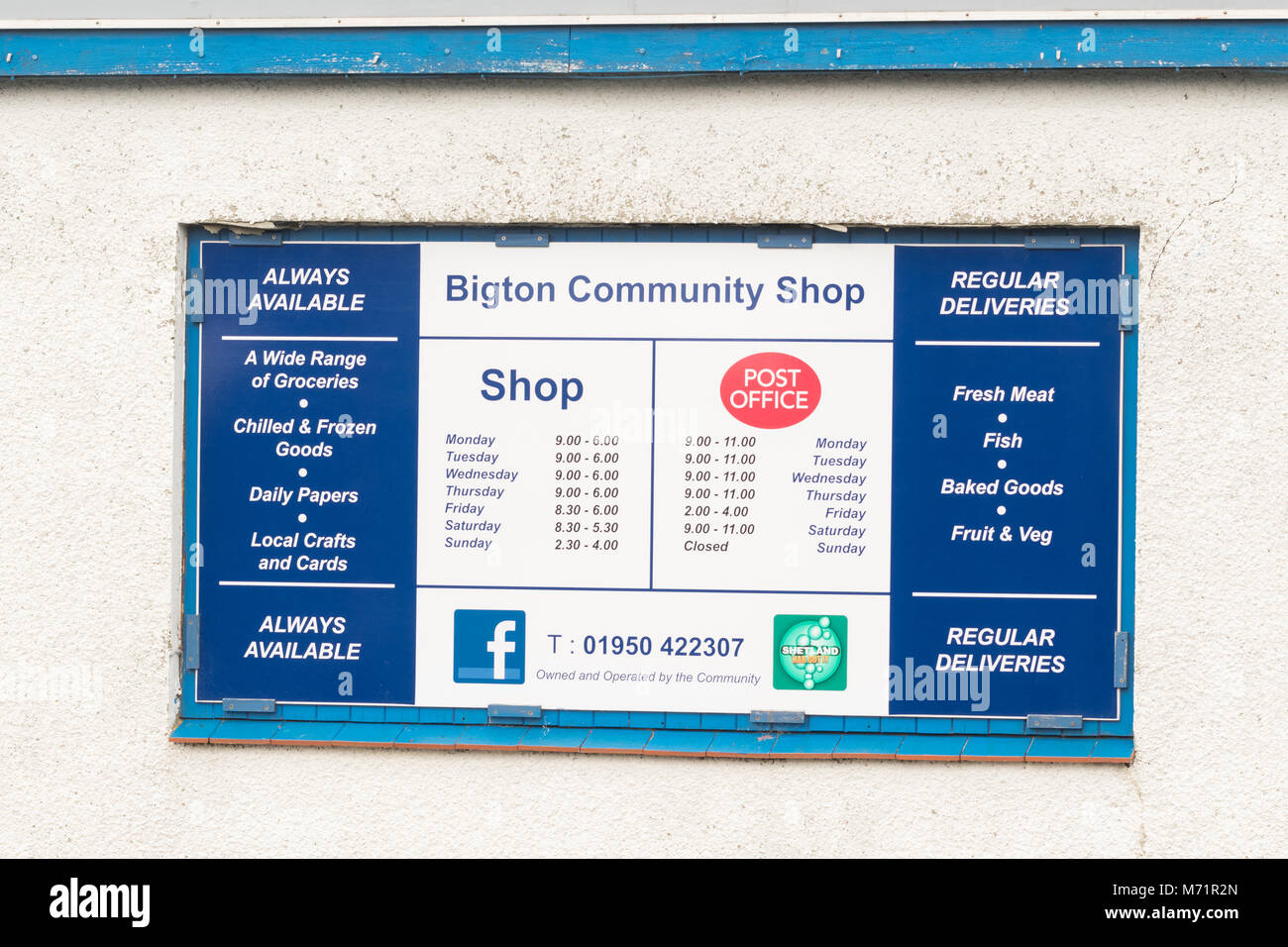 Bigton Community Shop, Bigton, South Mainland, Shetland, UK Stock Photo ...