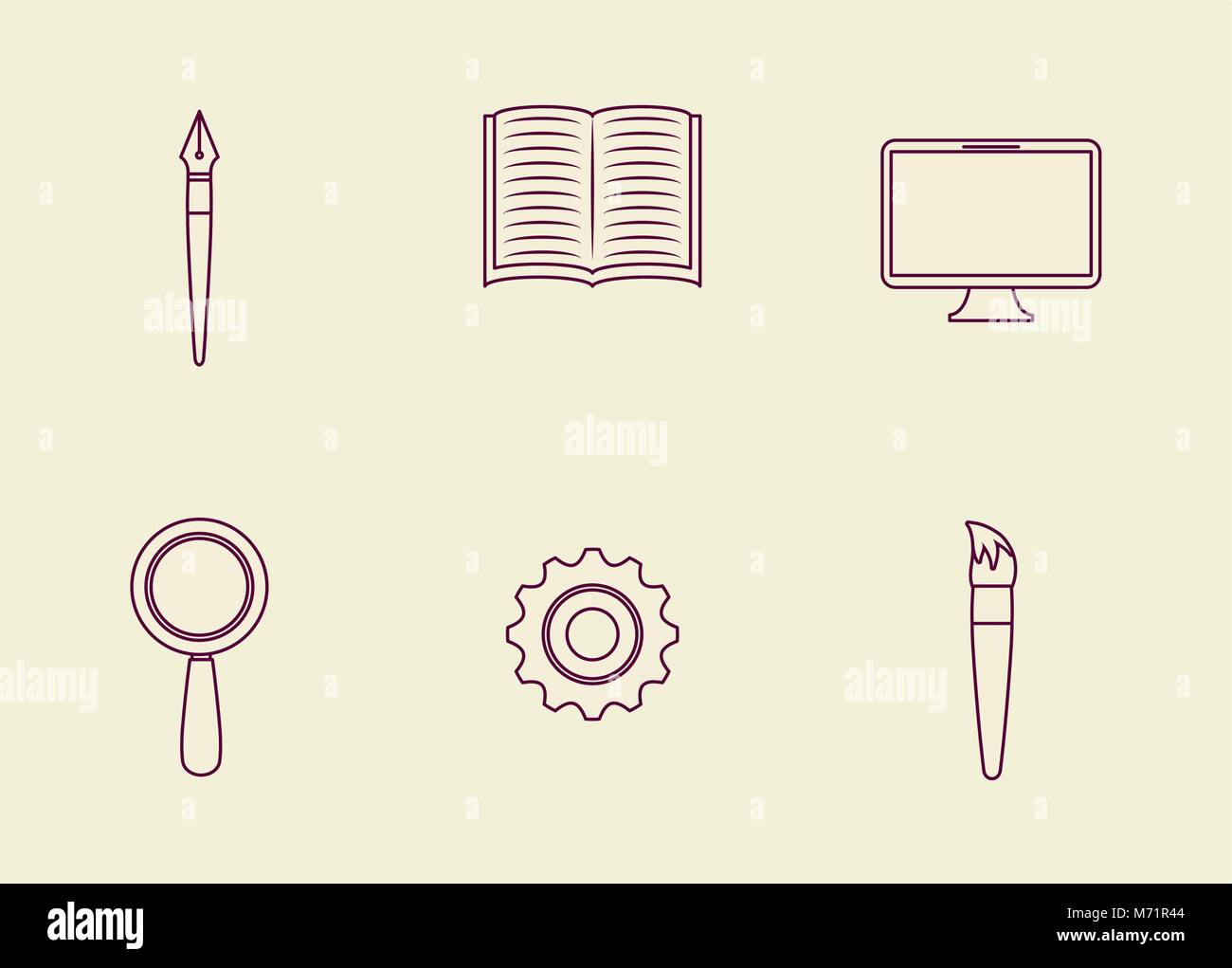 Icon set of creative process design over white background, vector ...
