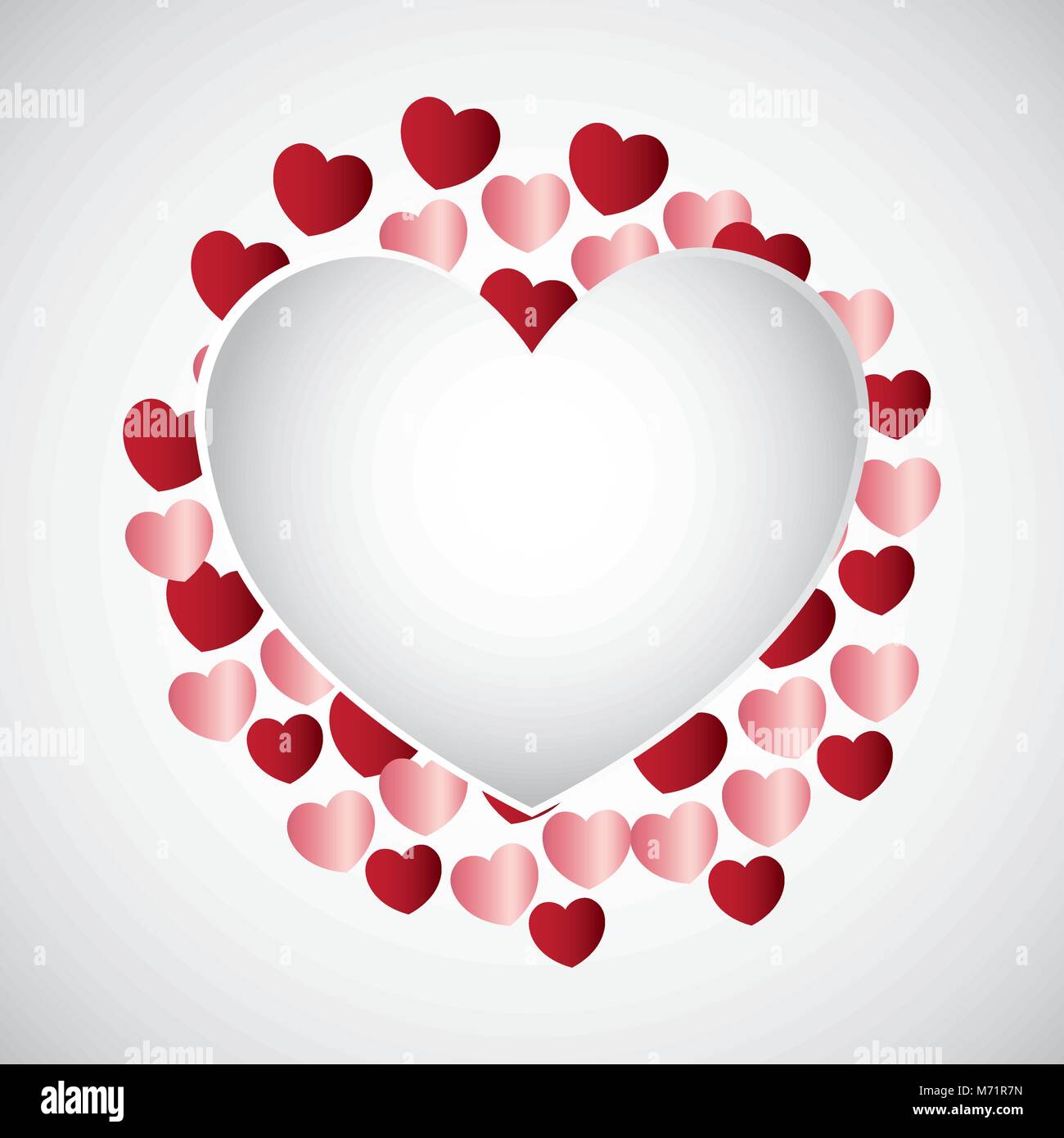 big heart and hearts around over gray background, colorful design ...