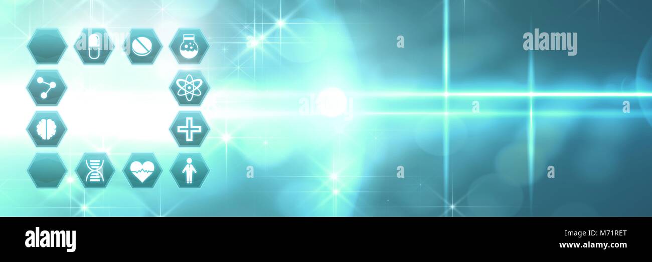 medical interface hexagon icons Stock Photo - Alamy