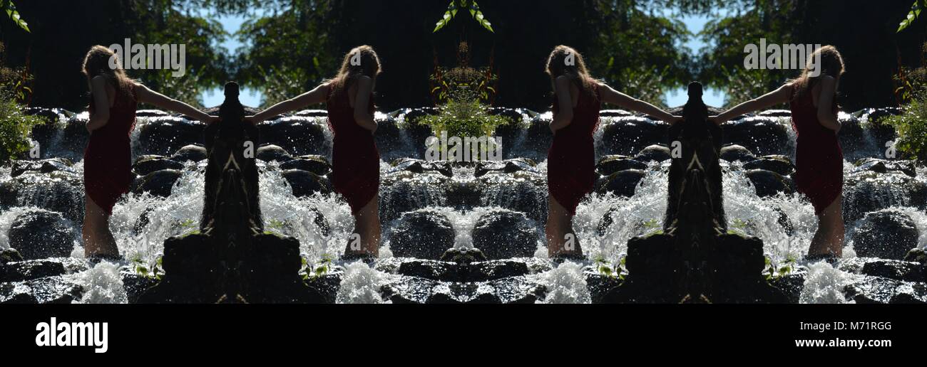 Symmetrical Impressions from Waterfall in Viktoriapark in Berlin ...