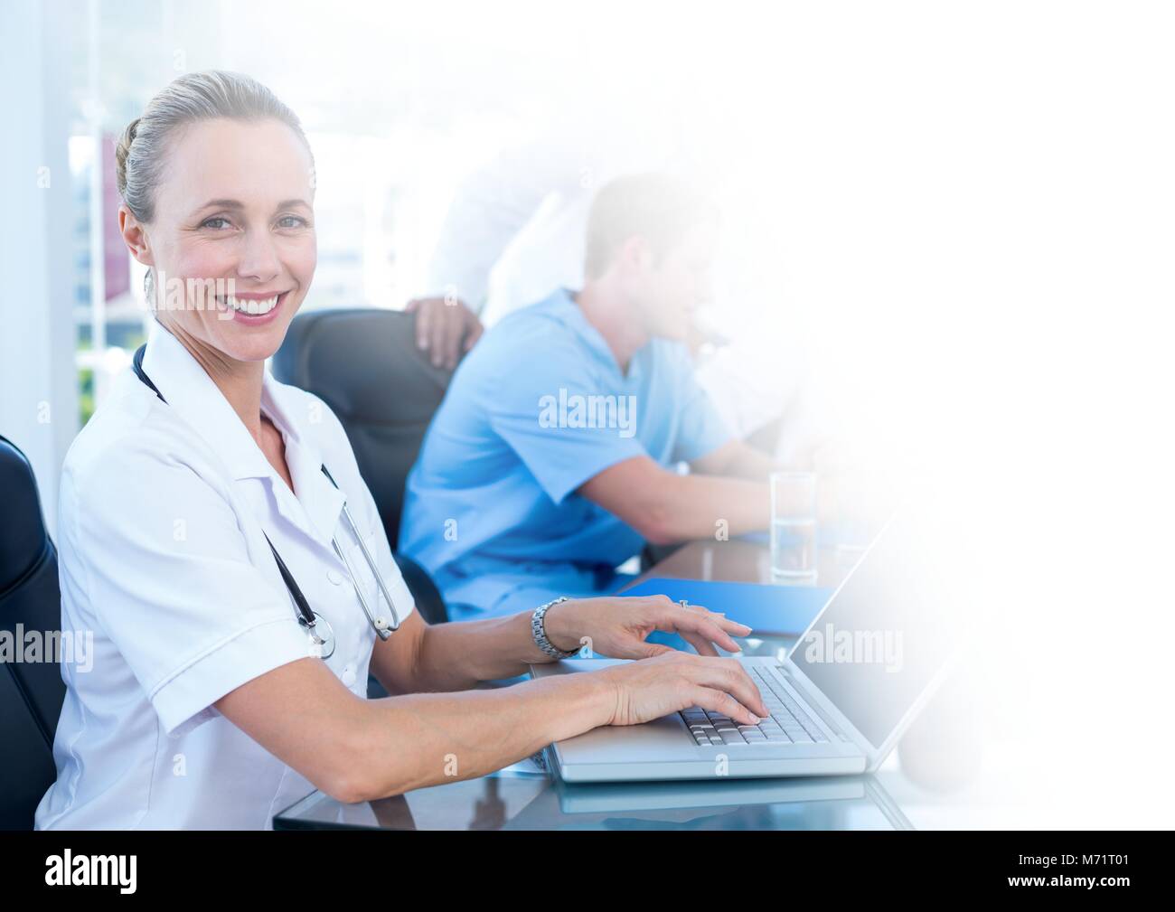 Hospital bed laptop typing hi-res stock photography and images - Alamy
