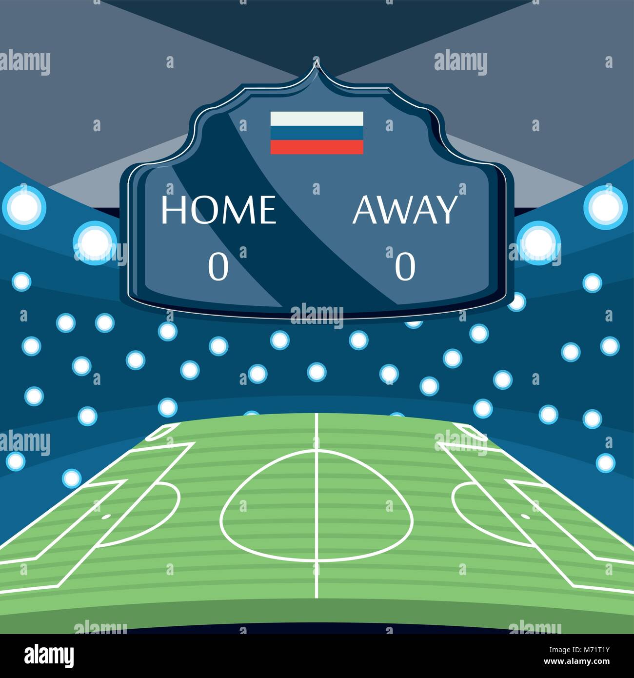stadium and soccer scoreboard, colorful design vector illustration ...