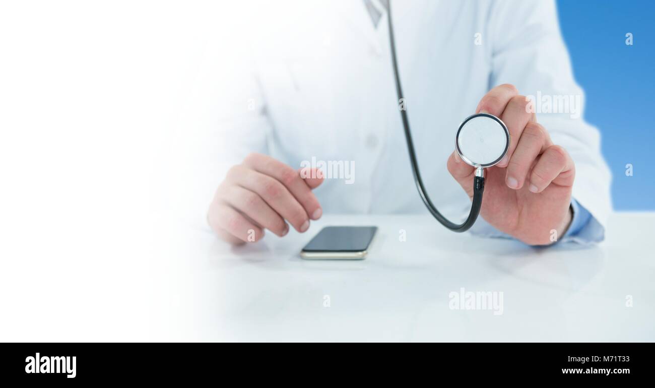 Doctor holding stethoscope hi-res stock photography and images - Alamy