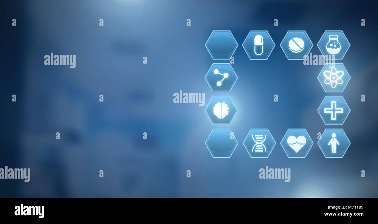 medical interface hexagon icons Stock Photo - Alamy