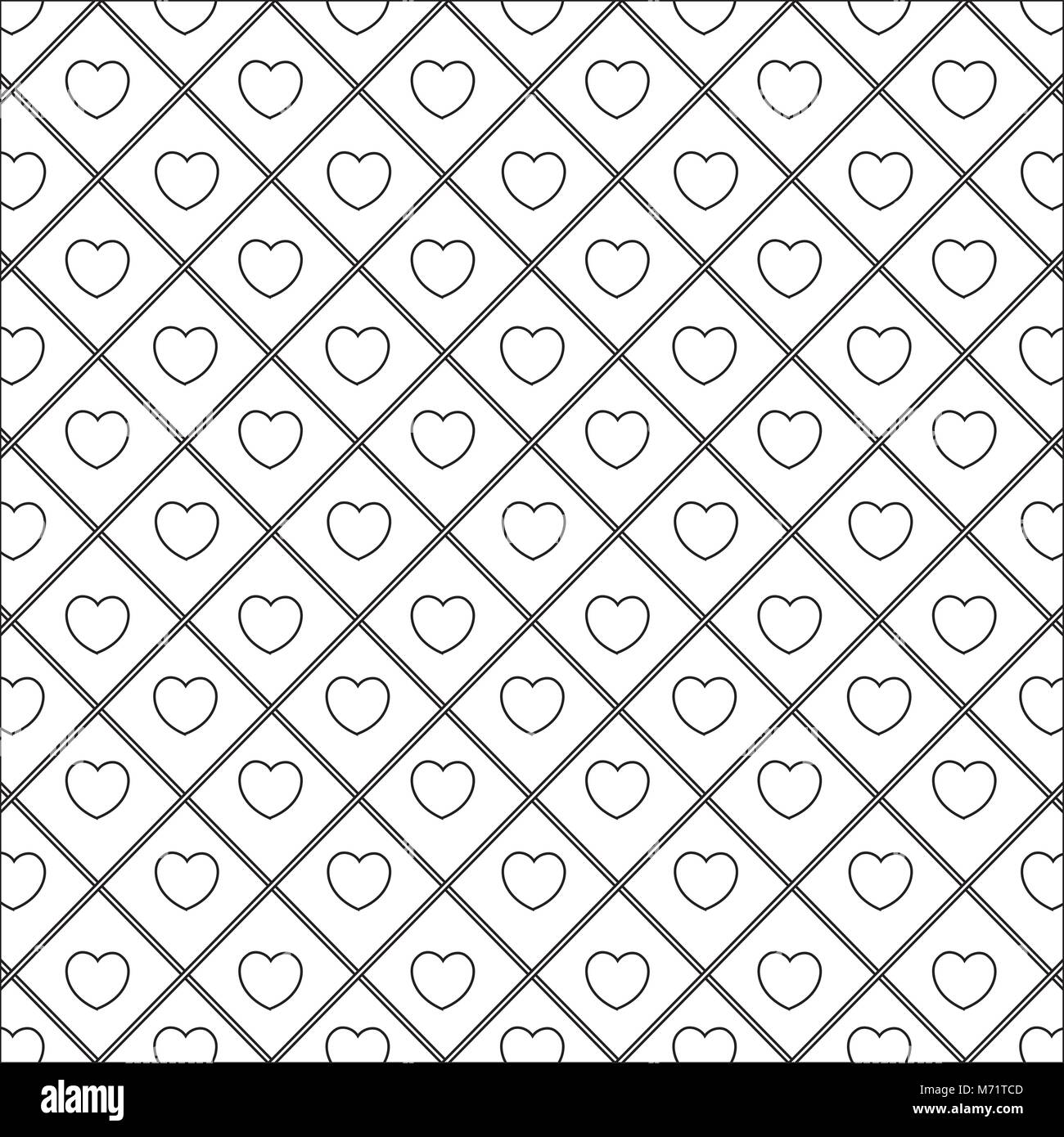 geometric pattern and hearts background, vector illustration Stock ...