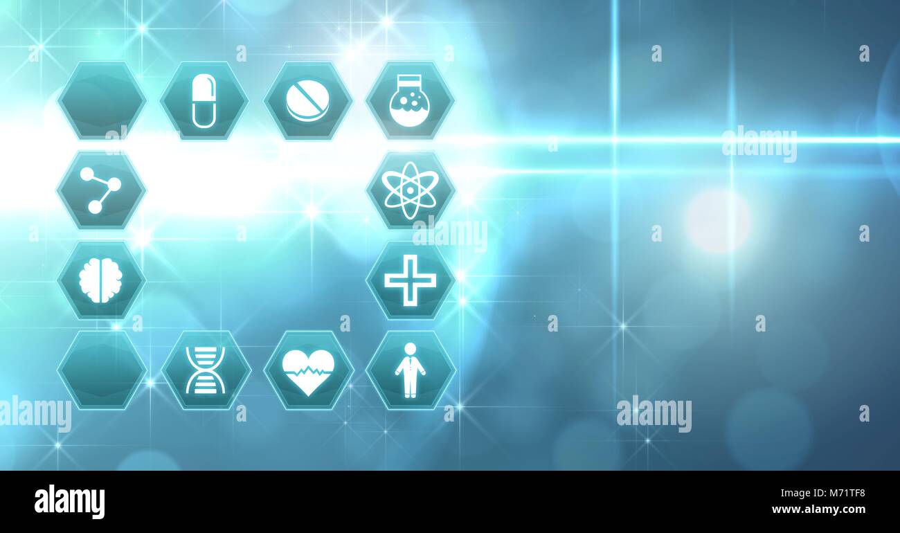 medical interface hexagon icons Stock Photo - Alamy