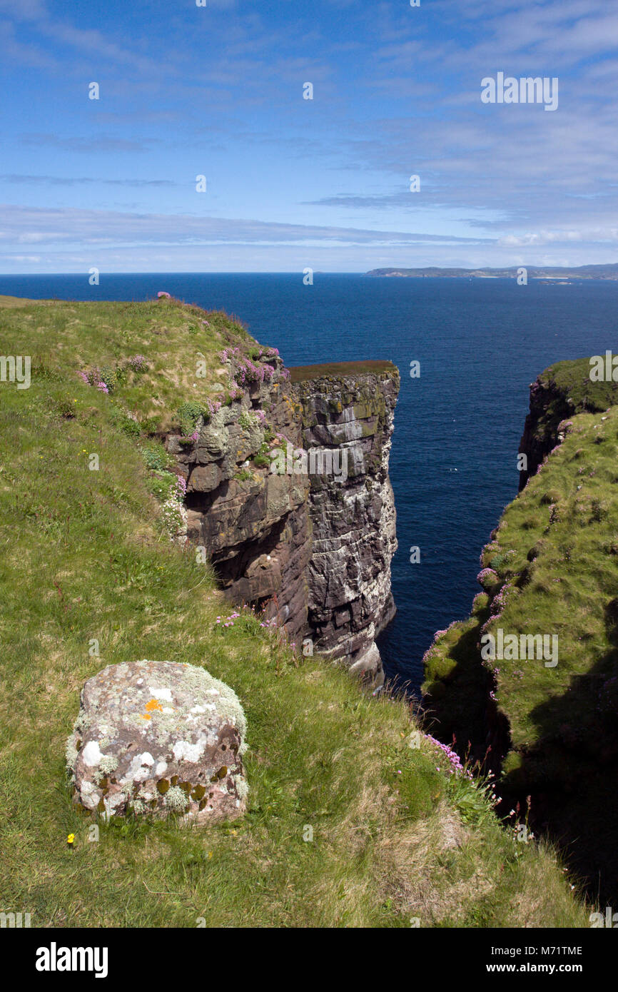 Coastal view from the giant sea stacks on Handa Island, Sutherland ...