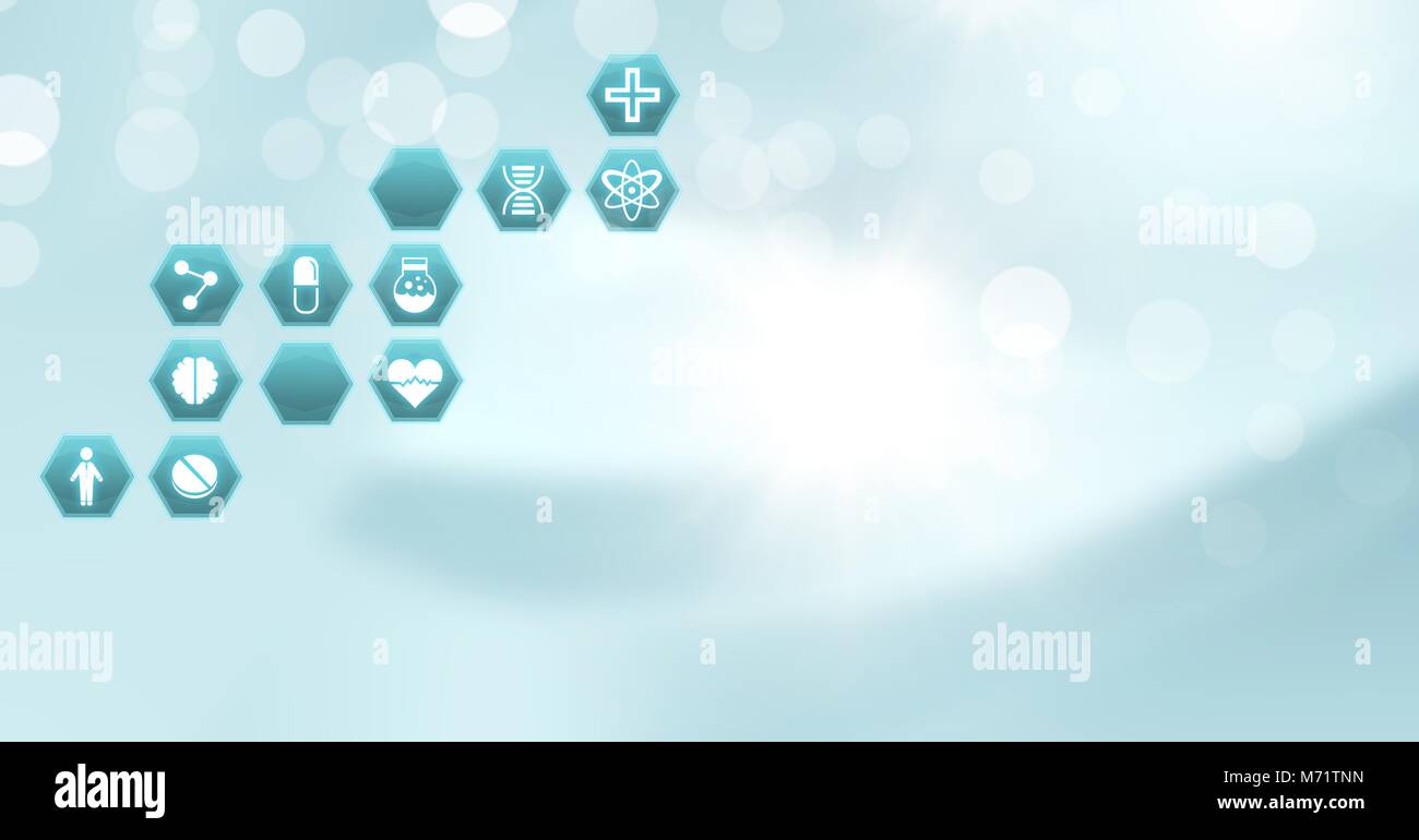 medical interface hexagon icons Stock Photo - Alamy