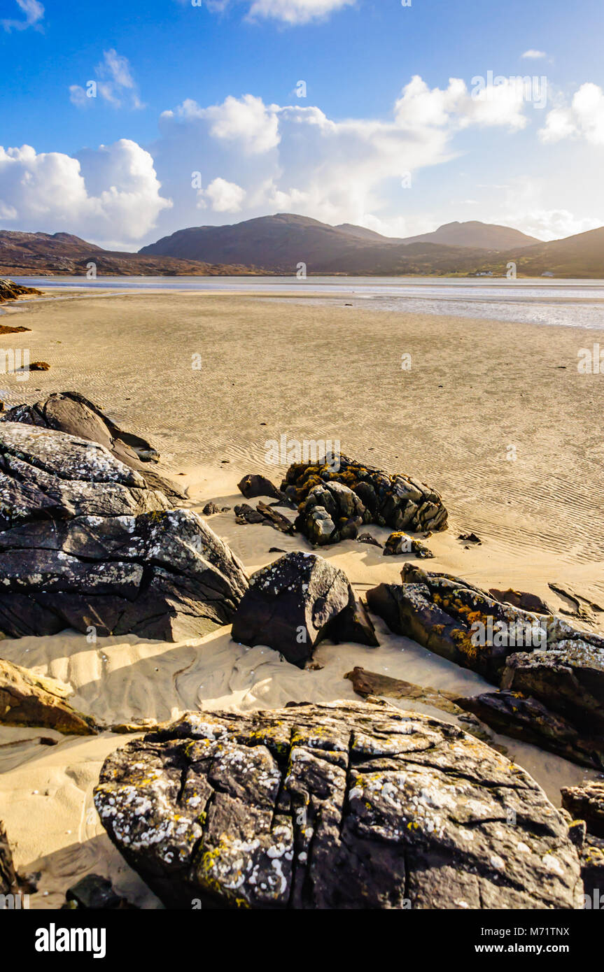 Luskentyre beach on the west coast of the Isle of Harris, Outer ...