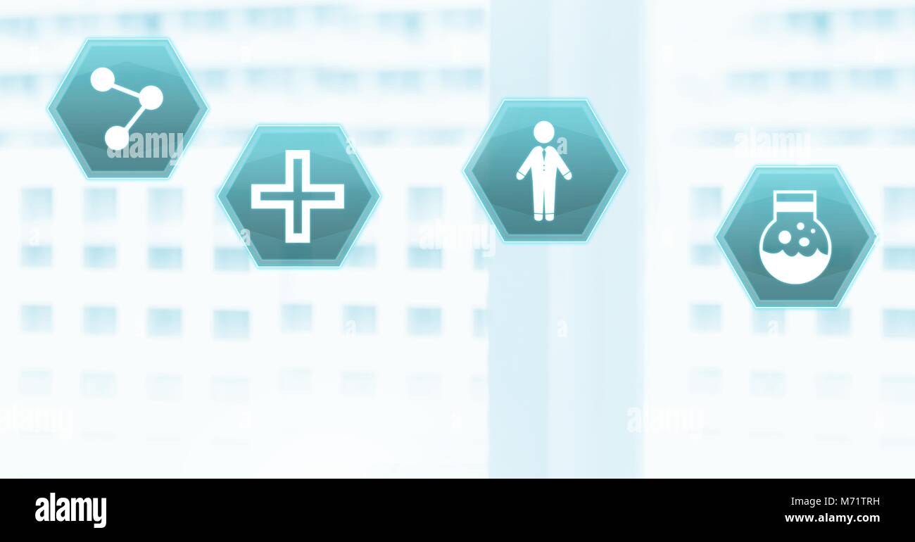 medical interface hexagon icons Stock Photo - Alamy