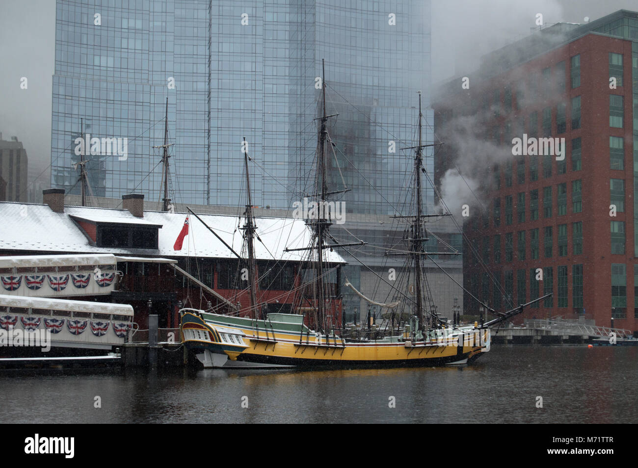 Boston Tea Party Ships & Museum in the snow, Boston, Massachussetts ...