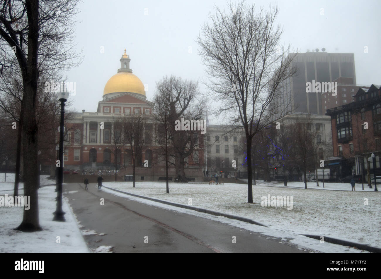 Boston common snow hi-res stock photography and images - Alamy