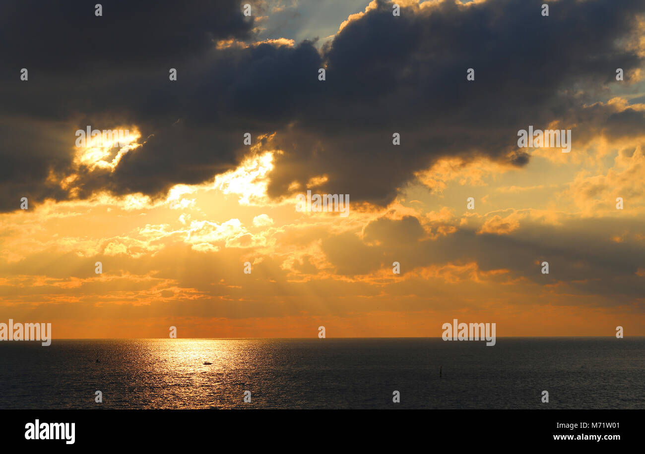 Beautiful sea sunset at the sea photographed in close-up Stock Photo ...