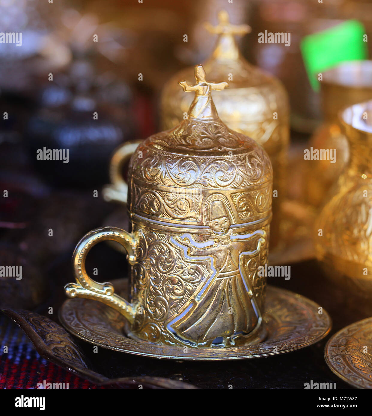 Beautiful mug for tea in the Indian style closeup Stock Photo - Alamy