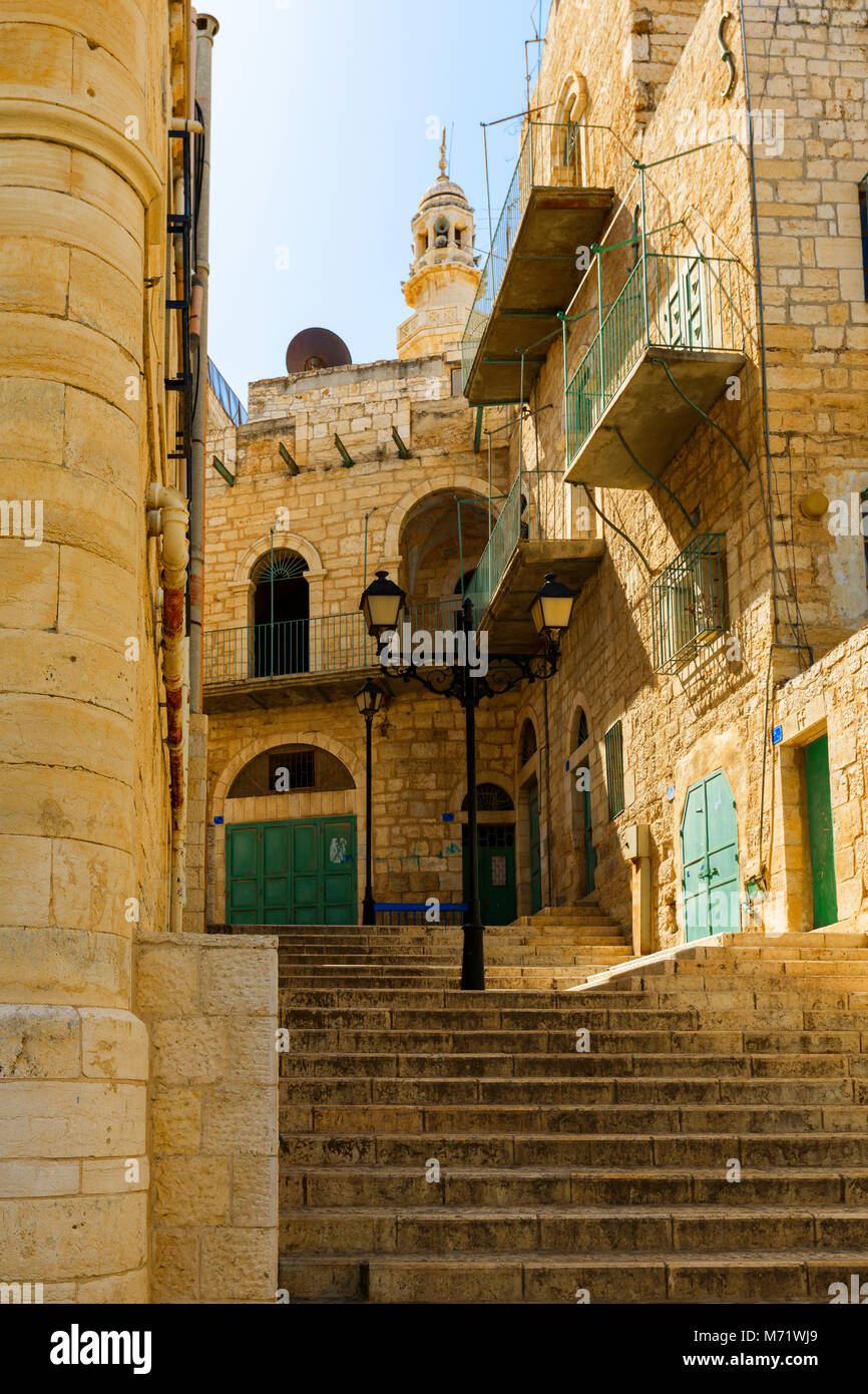 Bethlehem, West Bank- March 12, 2017: Bethlehem is a Palestinian town ...