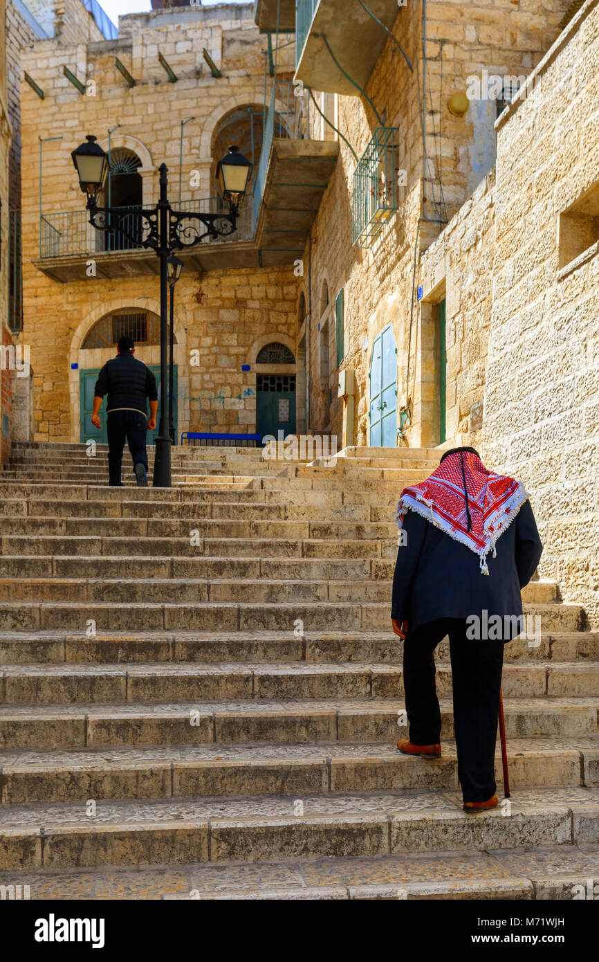 Bethlehem, West Bank- March 12, 2017: Bethlehem is a Palestinian town ...