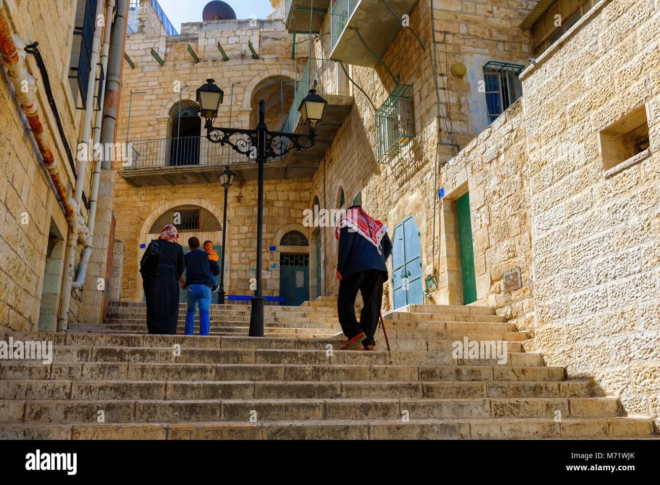 Bethlehem, West Bank- March 12, 2017: Bethlehem is a Palestinian town ...