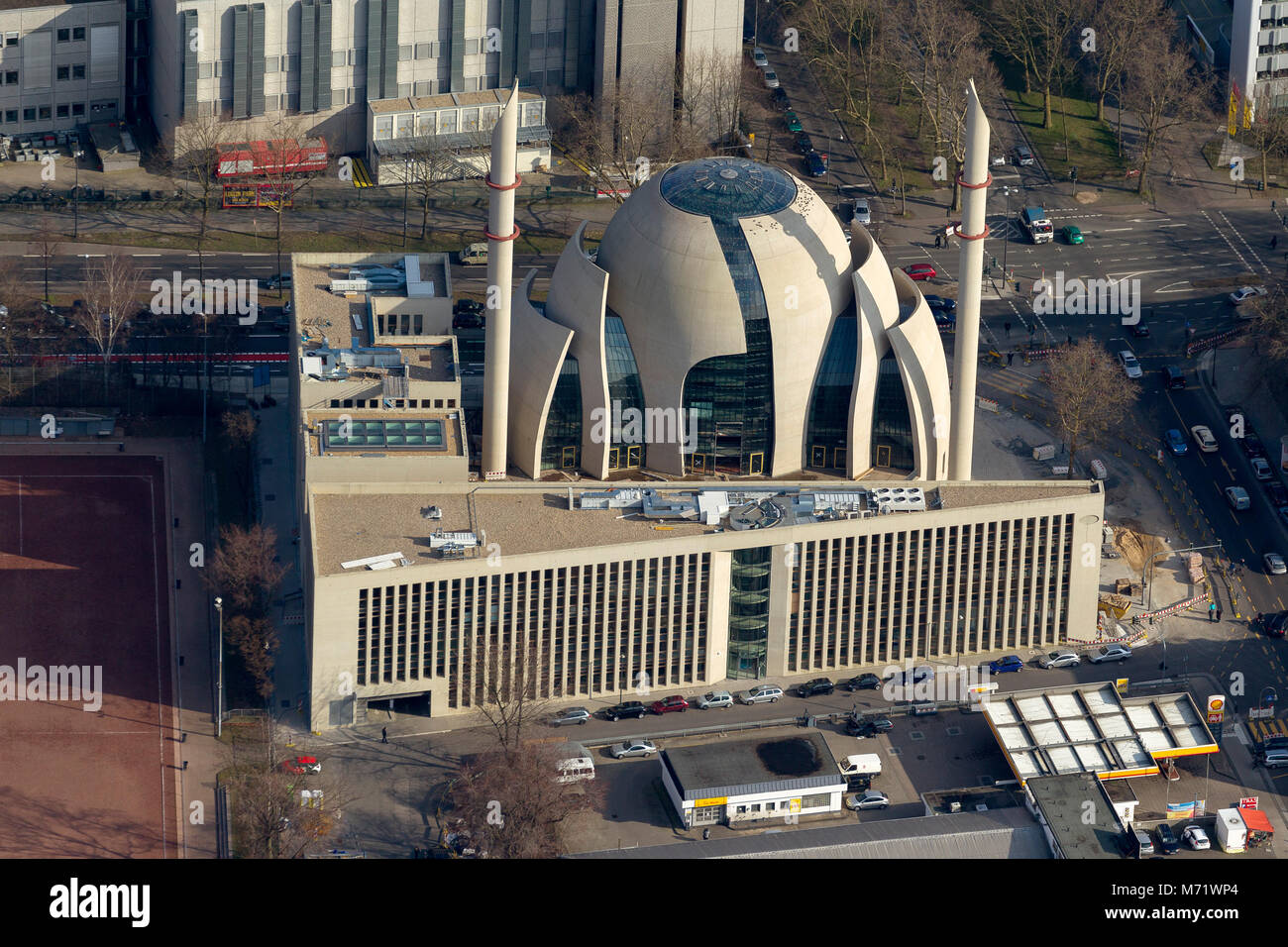 Aerial view, DİTİB Central Mosque Cologne is a mosque under ...
