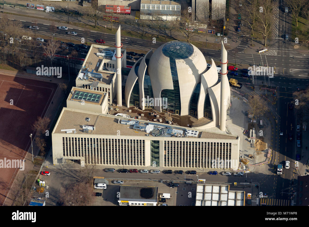 Aerial view, DİTİB Central Mosque Cologne is a mosque under ...