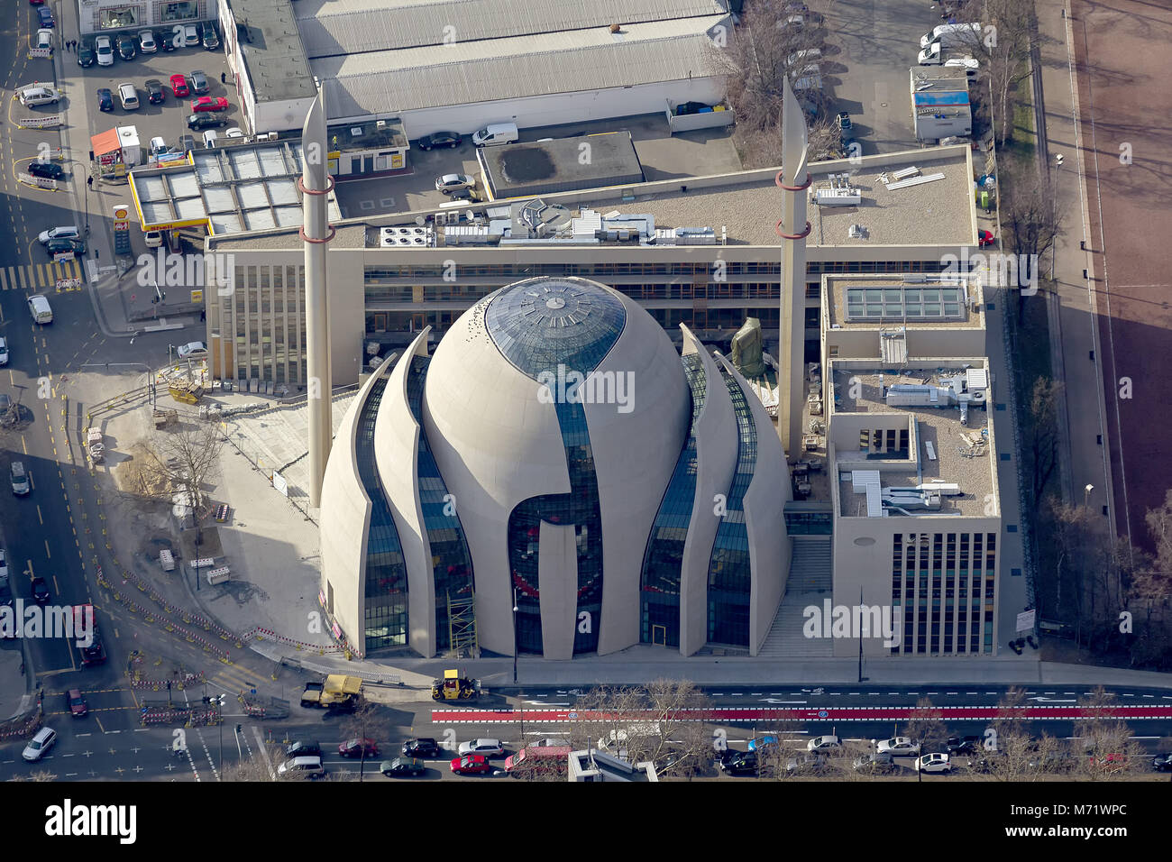 Aerial view, DİTİB Central Mosque Cologne is a mosque under ...