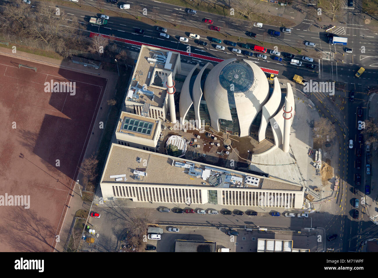 Aerial view, DİTİB Central Mosque Cologne is a mosque under ...